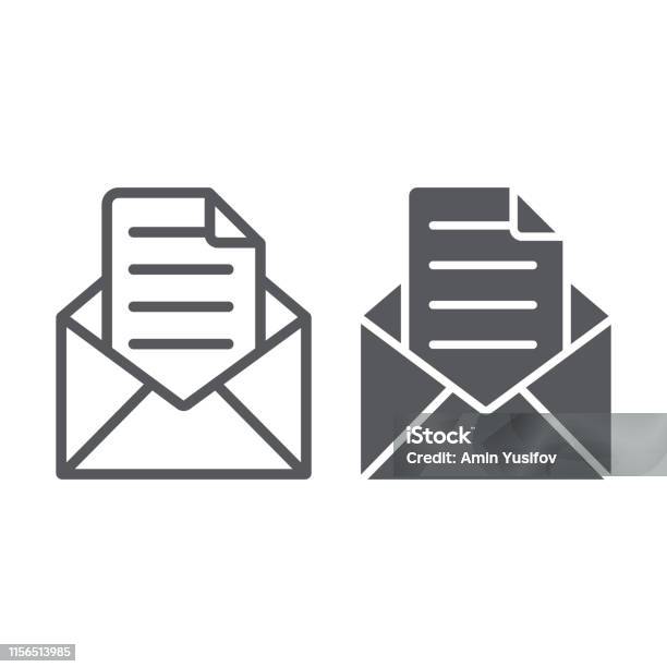 Enveloppe Avec La Ligne De Lettre Et Licône De Glyphe Le Courrier Et La