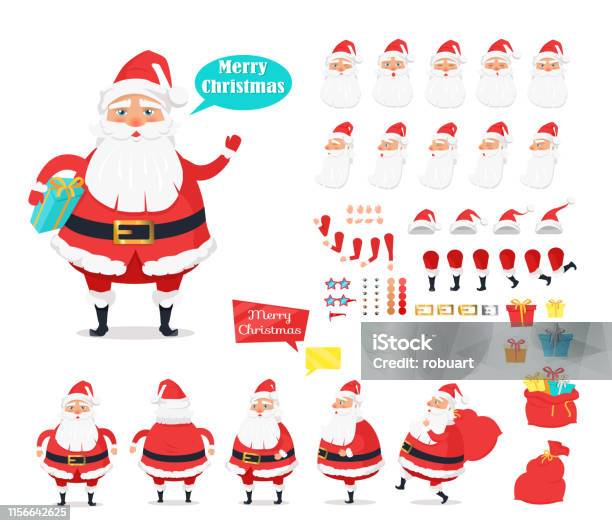 Joyeux Noël Collection Dicônes Du Père Noel Vecteurs Libres De Droits