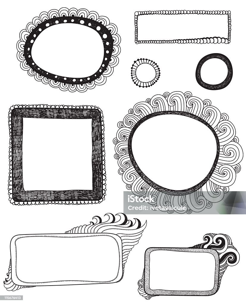 Ilustración de Marcos Doodle Conjunto Aislado En Blanco y más Vectores ... Ilustración de Marcos Doodle Conjunto Aislado En Blanco y más Vectores ...