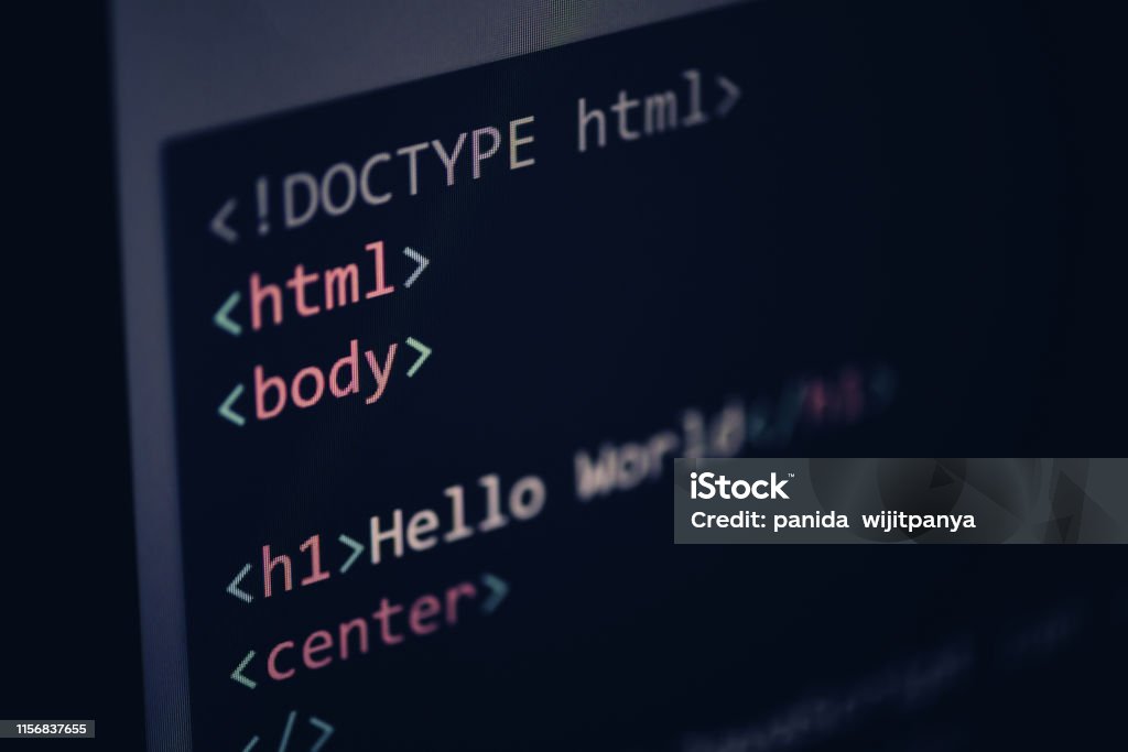 Html Code Html5 Computer Language Programming Javascript Code Internet Text Editor Components On