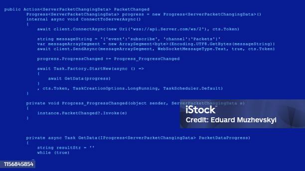 3d Hacking Code Data Flow Stream On Blue Screen With Typing Coding