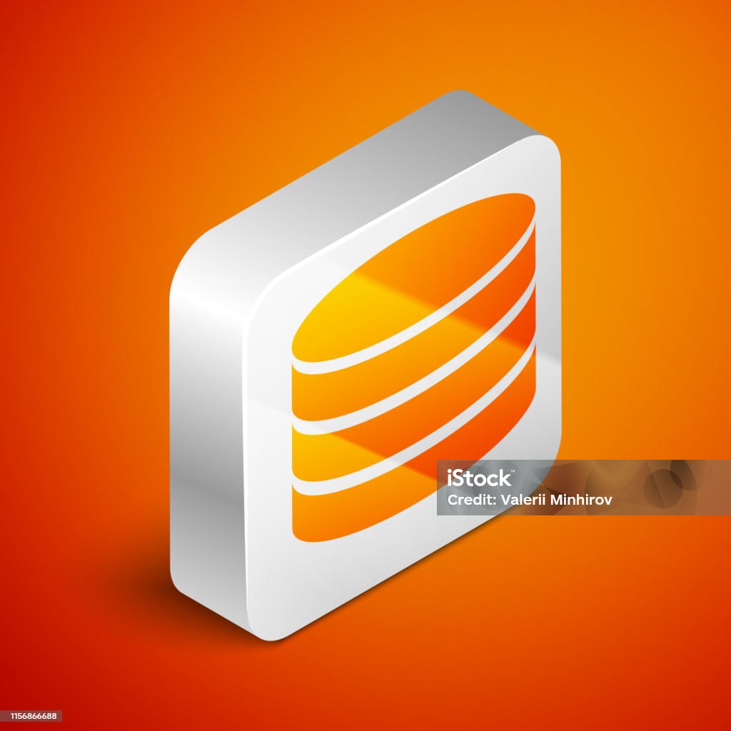 Ikon Database Isometrik Diisolasi Pada Latar Belakang Oranye Database