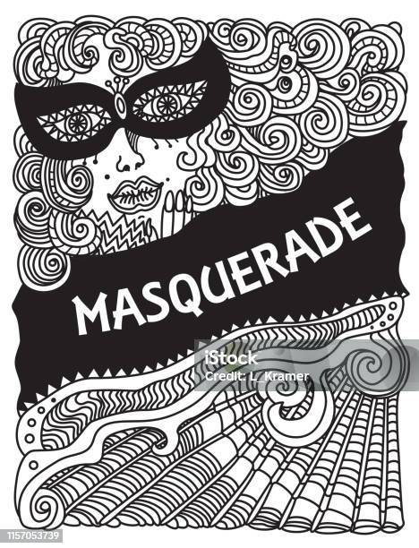 Dessin Abstrait De Mascarade De Vecteur Carte Dinvitation De Fête De