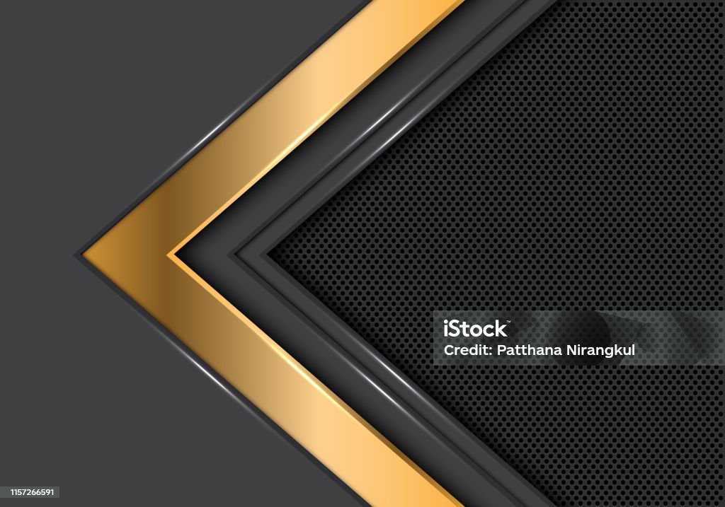 Abstract Gold Grey Arrow Direction Circle Mesh Design Modern Futuristic Background Vector