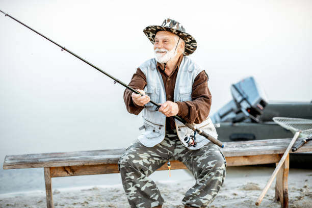 Free picture: Fisherman sitting on concreate stair and fishing with ...