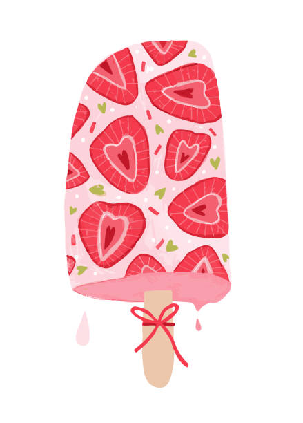 30 Home Made Strawberry Ice Cream Stock Illustrations Royalty Free