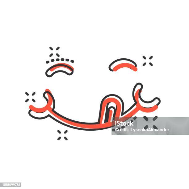 Icône De Visage De Sourire Dans Le Modèle Comique Illustration De