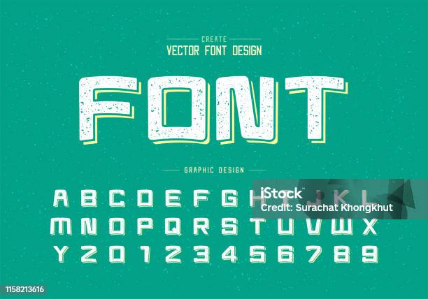 Tekstur Font Kartun Dan Vektor Alfabet Huruf Jenis Huruf Persegi Dan
