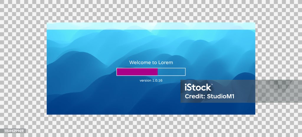 Loading Process Screen Installing App Or Software Progress Loading Bar