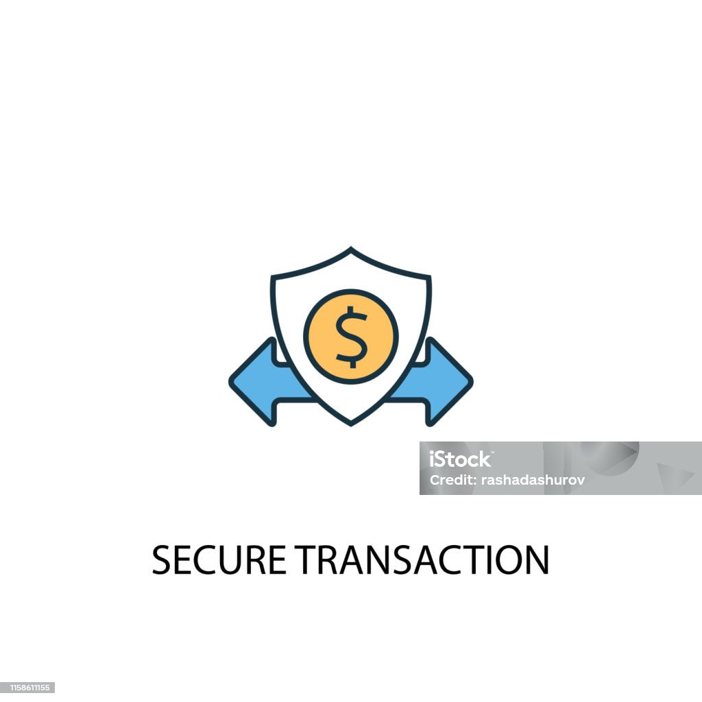 Sicheres Transaktionskonzept 2 Farbiges Liniensymbol Einfache Gelbe Und ... Sicheres Transaktionskonzept 2 Farbiges Liniensymbol Einfache Gelbe Und ...