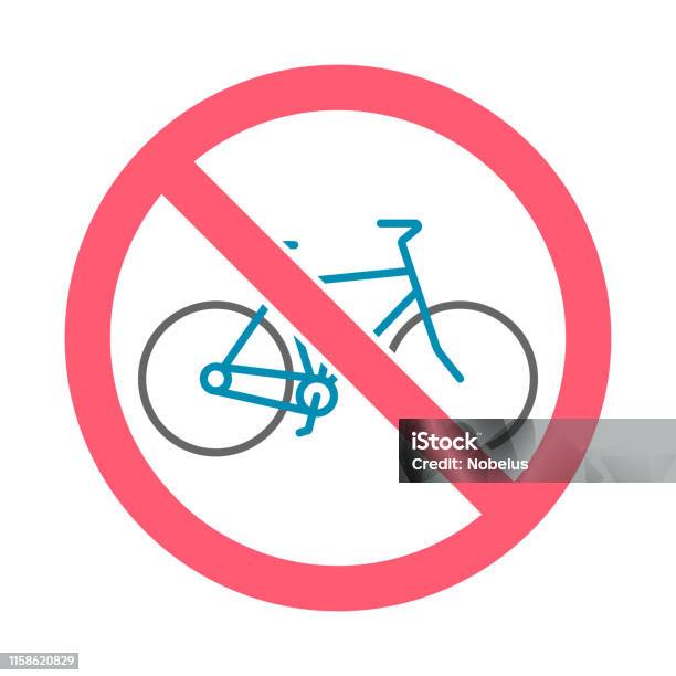 No Bicycle Bike Prohibited Symbol Sign Indicating The Prohibition Or Rule Warning And Forbidden