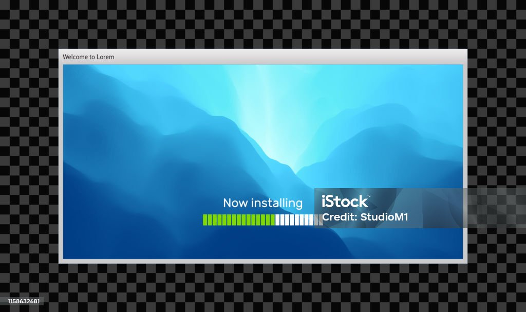 Loading Process Screen Installing App Or Software Progress Loading Bar