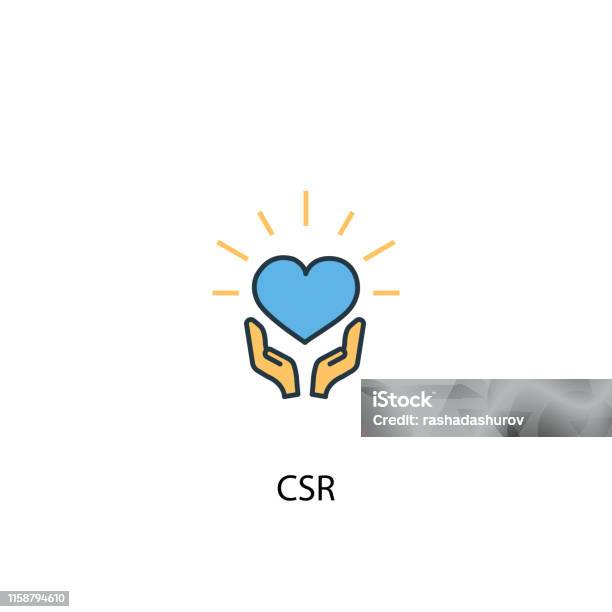 Csr Concept 2 Icône De Ligne Colorée Illustration Simple Délément Jaune