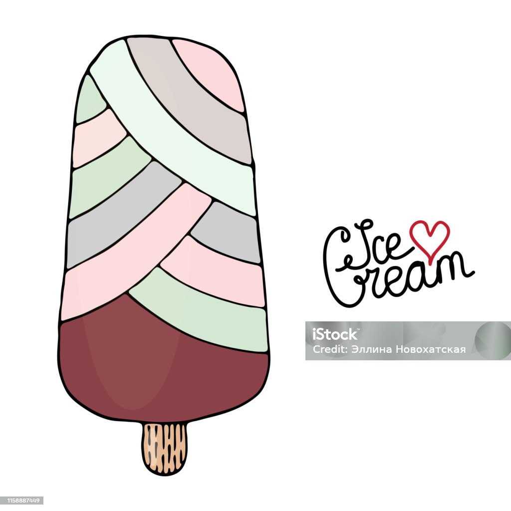 Vector Colorful Ice Cream Isolated On White Background Stock
