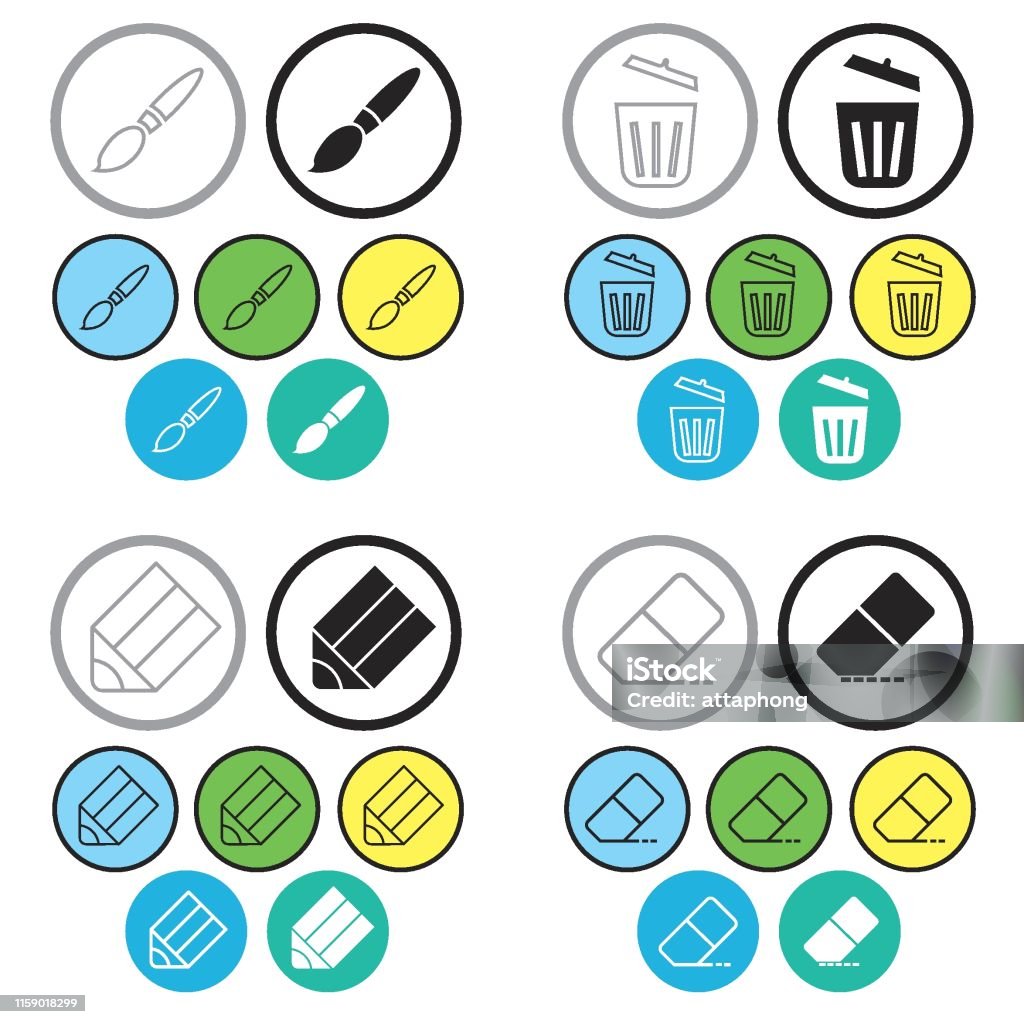 Line Icon Set Isolated On White Background Vector Illustration Stock