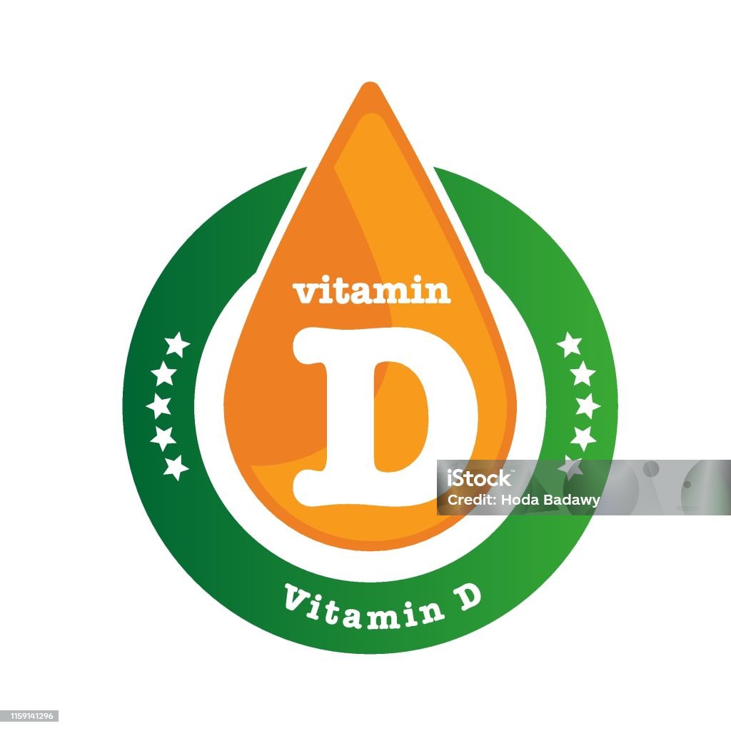 Vitamin D Sun Shining Icon Collection Set Cholecalciferol Golden Drop