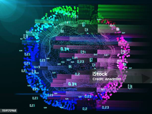 Analisis Abstrak Infografis Bulat Dengan Titiktitik Konsep Bola Big