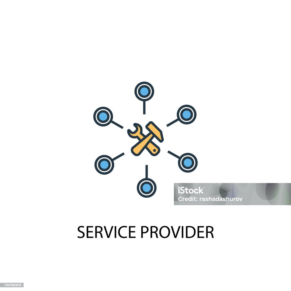 Concept De Fournisseur De Services 2 Icône De Ligne Colorée