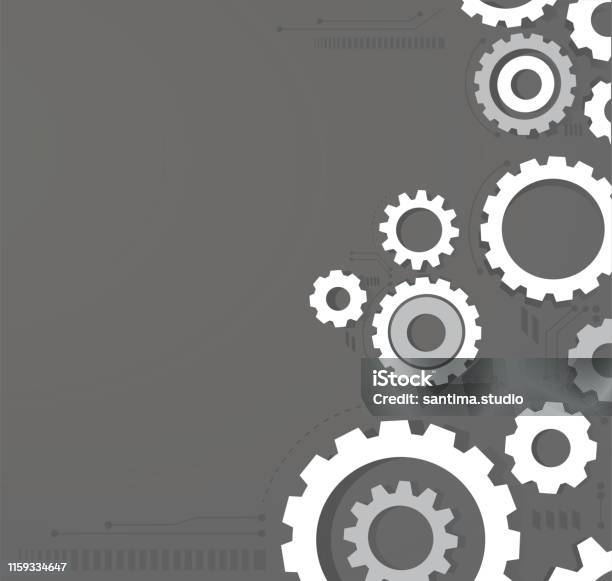 Abstrak Gigi Putih Cog Roda Latar Belakang Vektor Ilustrasi Ilustrasi