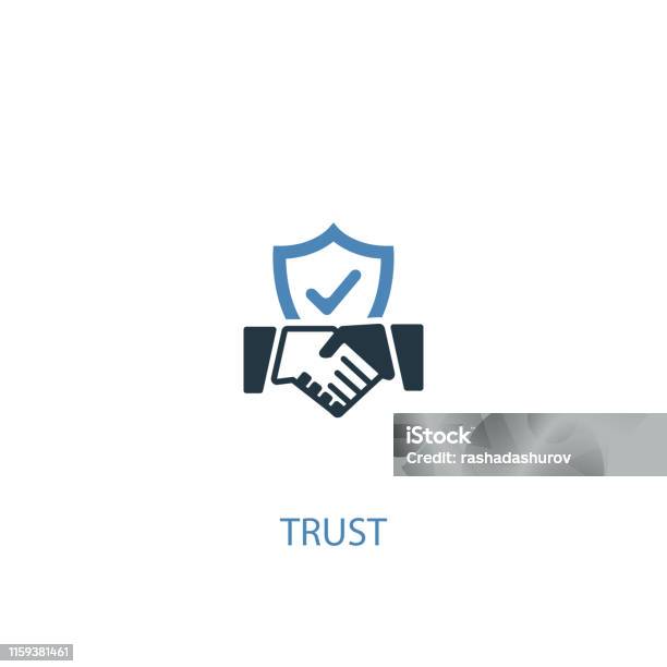 Concept De Confiance 2 Icône Colorée Illustration Bleue Simple Délément