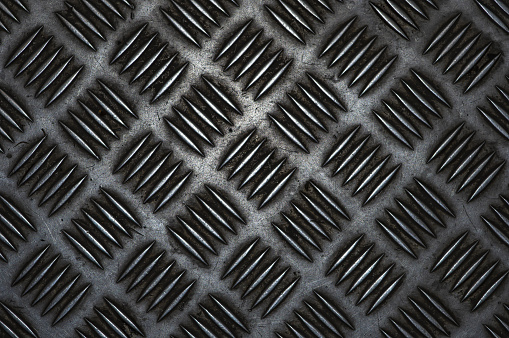 Lantai Logam Dengan Permukaan Bergelombang Closeup Lembar Aluminium
