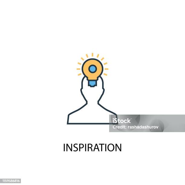 Concept Dinspiration 2 Icône De Ligne Colorée Illustration Simple