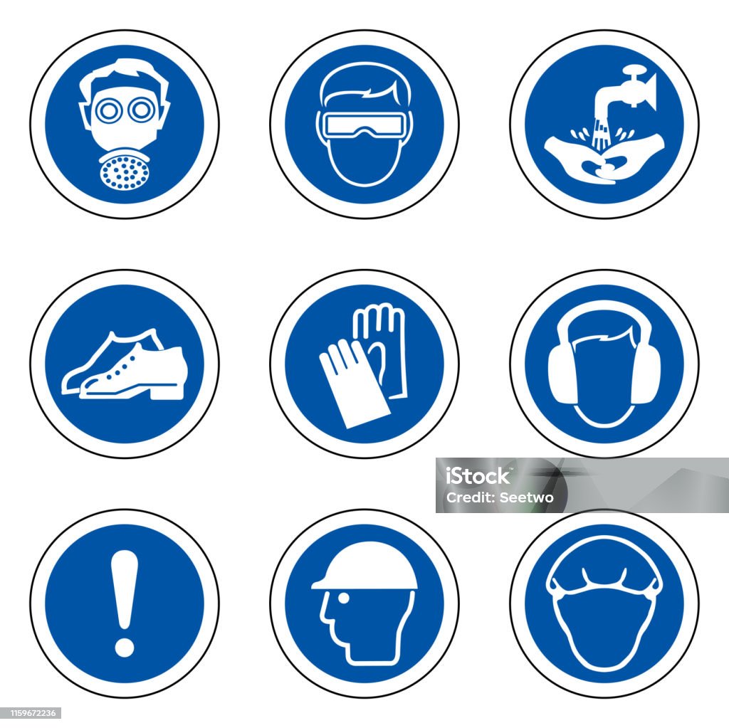 Required Personal Protective Equipment Symbol Safety Icon Isolate On