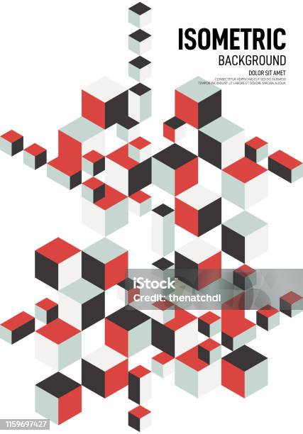 Abstrak Isometrik Bentuk Geometris Tata Letak Desain Poster Latar