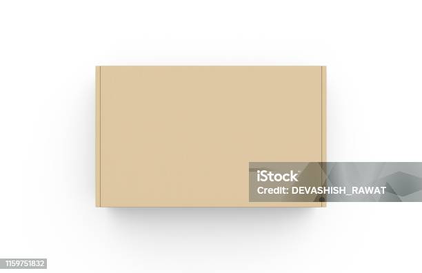 Kerajinan Wadah Kotak Kardus Dengan Label Putih Jernih Mock Up Template