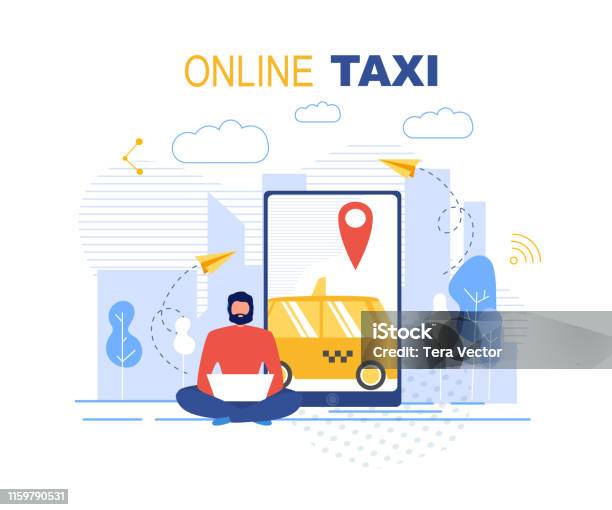Pemesanan Spanduk Iklan Aplikasi Layanan Taksi Online Ilustrasi Stok ... Pemesanan Spanduk Iklan Aplikasi Layanan Taksi Online Ilustrasi Stok ...