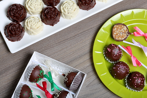 Permen Buatan Sendiri Permen Berlapis Cokelat Dengan Isian Almond Kue