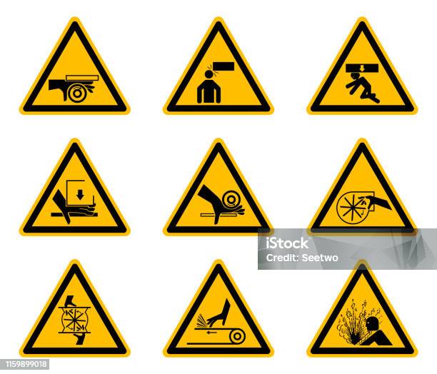 Étiquettes Triangulaires De Symboles De Danger Davertissement Sur Le