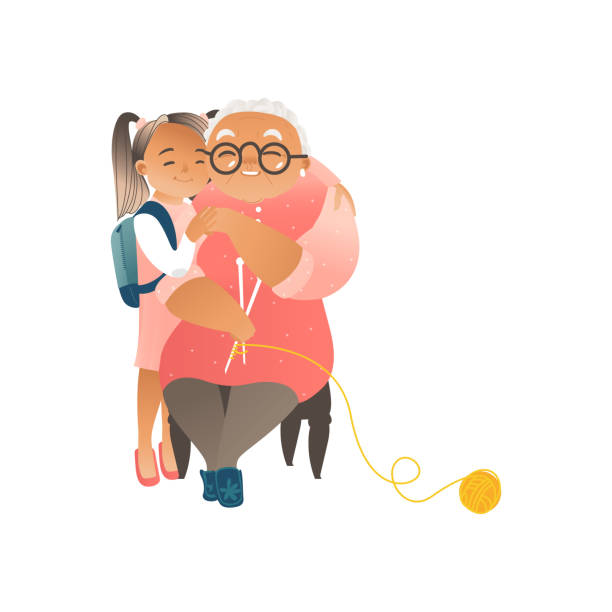 1 700 Hugging Grandma Stock Illustrations Royalty Free Vector