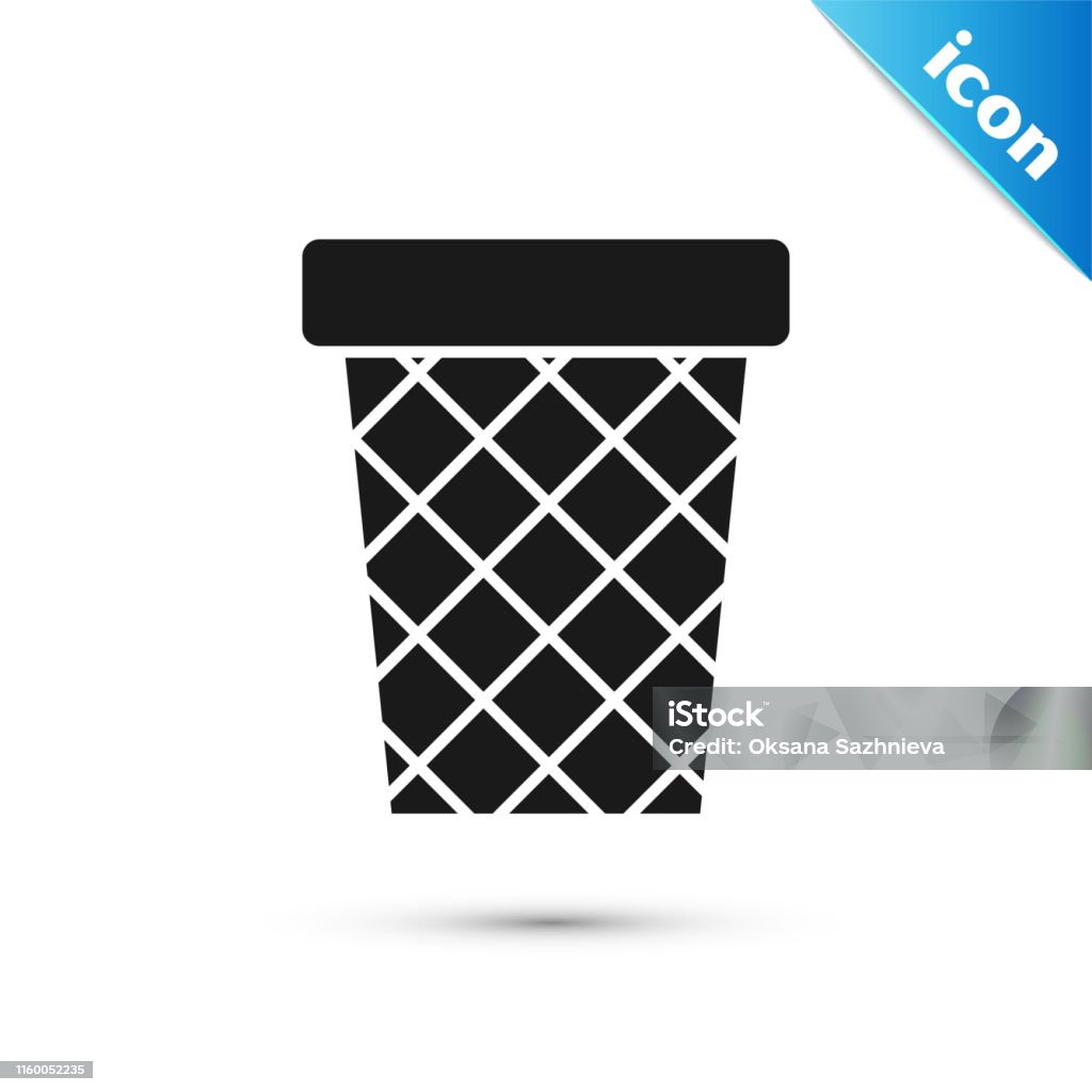 Vetores De O Lixo Preto Pode Ícone Isolado No Fundo Branco Sinal Do