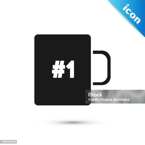 Zwarte Koffie Kopje Platte Icoon Geïsoleerd Op Witte Achtergrond Tea