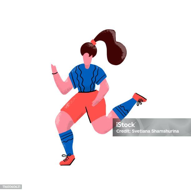 Je Mentraîne Personnage Féminin De Dessin Animé De Coureur Sain Dessin