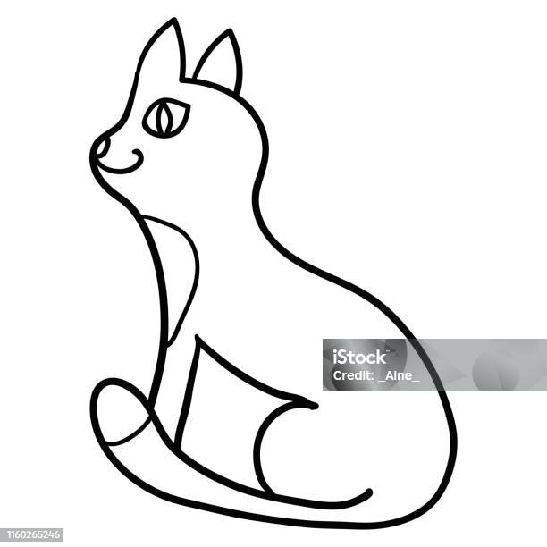 Chat De Griffonnage De Dessin Animé Disolement Sur Le Fond Blanc