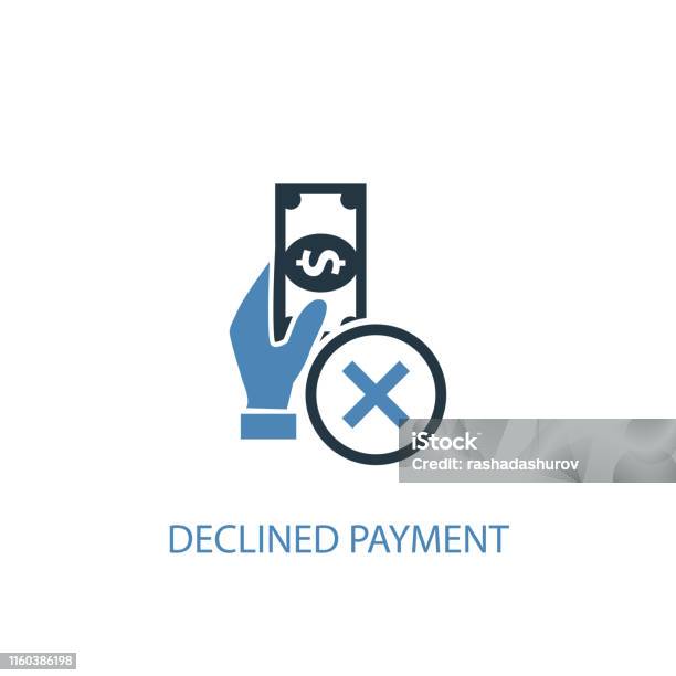 Refusé Le Concept De Paiement 2 Icône Colorée Illustration Bleue Simple