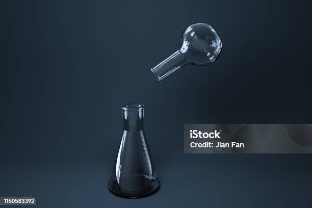 Instrumen Kimia Dan Reagen Di Laboratorium Rendering 3d Foto Stok