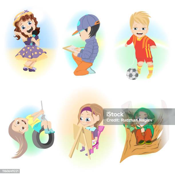 Collage De Différentes Illustrations Vectorielles Les Enfants Samusent ... Collage De Différentes Illustrations Vectorielles Les Enfants Samusent ...