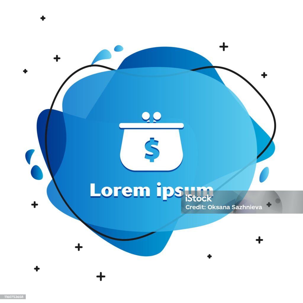 Witte Portemonnee Met Met Symbool Van De Dollar Icoon Geïsoleerd Op