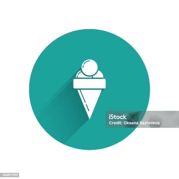 Ilustración De Helado Blanco En Icono De Cono De Gofre Aislado Con