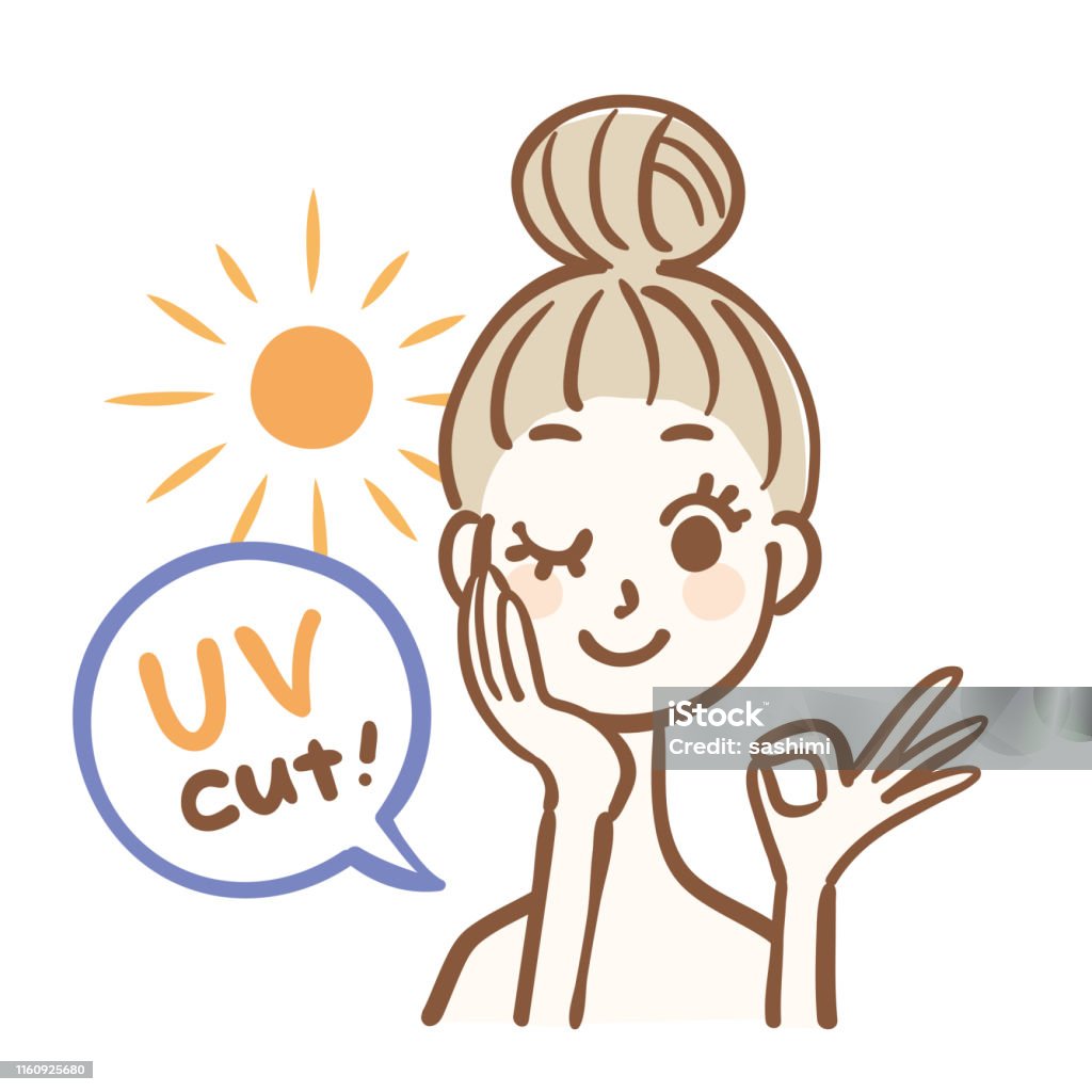 Woman Doing Uv Protection Of Face Stock Illustration Download Image