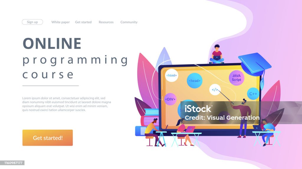 Coding Workshop Concept Landing Page Stock Illustration Download