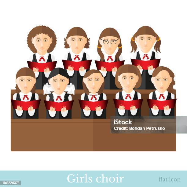 Gaya Datar Gadis Paduan Suara Dalam Dua Baris Dengan Jas Hitam Dan ... Gaya Datar Gadis Paduan Suara Dalam Dua Baris Dengan Jas Hitam Dan ...