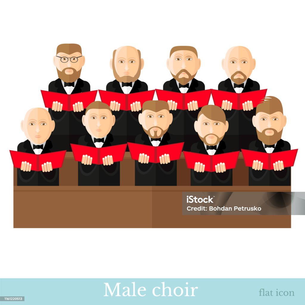 Paduan Suara Pria Gaya Datar Dalam Dua Baris Dengan Setelan Hitam Dan ... Paduan Suara Pria Gaya Datar Dalam Dua Baris Dengan Setelan Hitam Dan ...