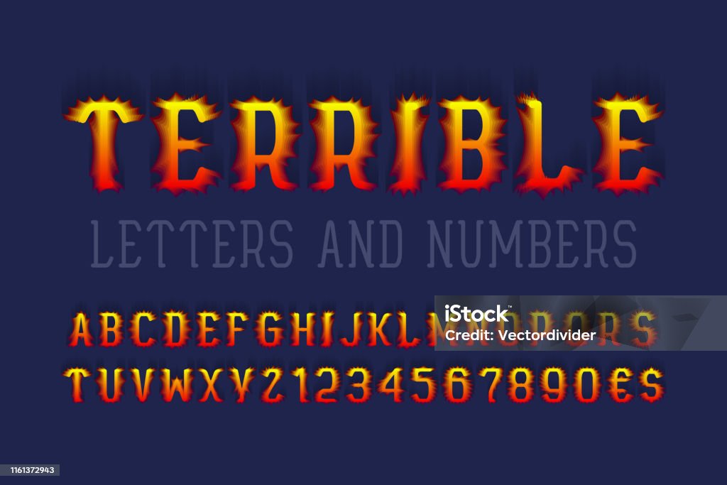Huruf Dan Angka Yang Mengerikan Dengan Tanda Mata Uang Font 3d Yang