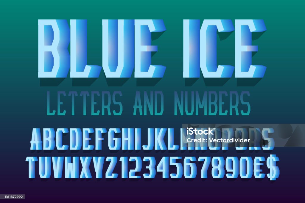 Huruf Es Biru Dan Angka Dengan Tanda Mata Uang Font Huruf Urban 3d