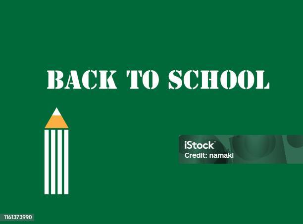 Lettrage Blanc De Retour À Lécole Sur Le Tableau Noir Vert De Lécole