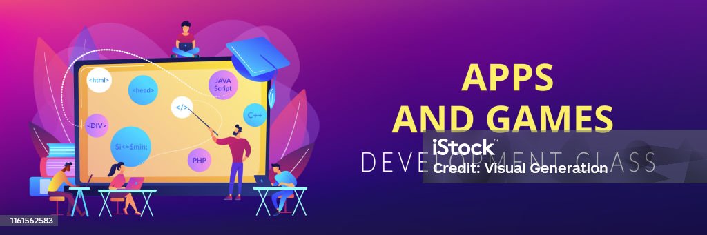 Coding Workshop Concept Banner Header Stock Illustration Download